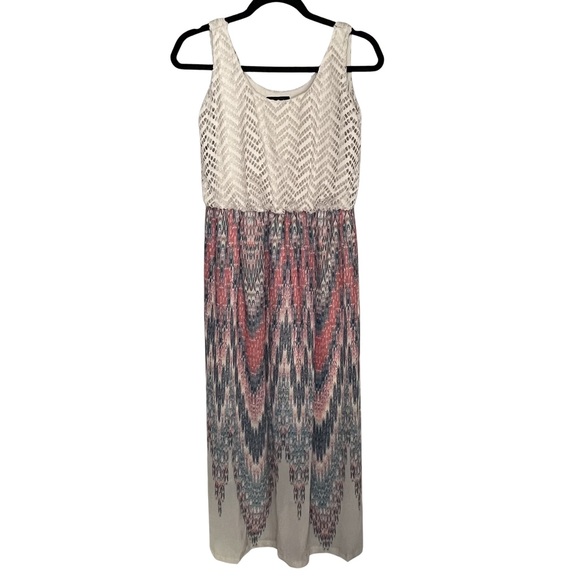 AUW | Dresses | Auw Small Cream Crochet Bodice Maxi Dress With Pink ...